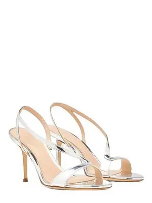 SCAROSSO Paula Stiletto Heel Sandals Silver - Metal