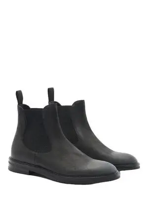 SCAROSSO Hunter Chelsea Boots - Black Suede