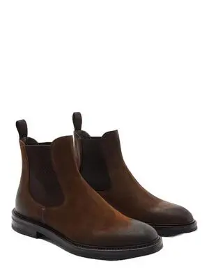 SCAROSSO Hunter Chelsea Boots - Brown Suede