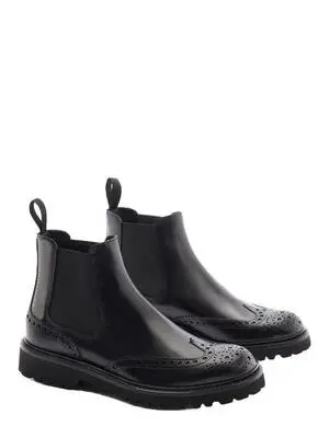 SCAROSSO Poppy Chelsea Boots - Black - Polished Calf
