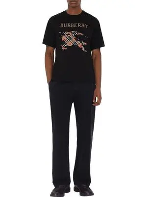Burberry Cross Stitch Ekd Cotton T-shirt - Black