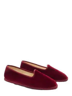 SCAROSSO Velvet Slippers Burgundy - Velvet