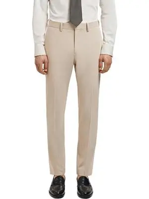 Mango MANGO Super Slim Fit Stretch Suit Pants Beige