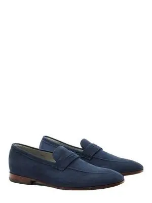 SCAROSSO Marzio Loafers - Dark Blue Suede