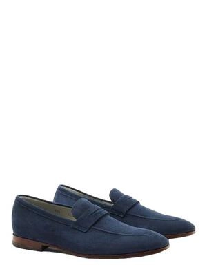 SCAROSSO Marzio Loafers Dark Blue Suede