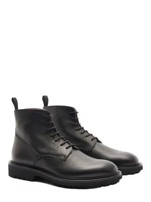 SCAROSSO Thomas Lace-up Boots - Black Grain - Calf