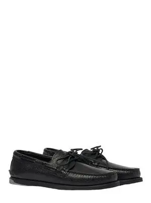 SCAROSSO Boat Shoes - Black - Calf