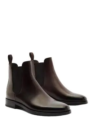 SCAROSSO Enzo Chelsea Boots - Dark Brown Calf
