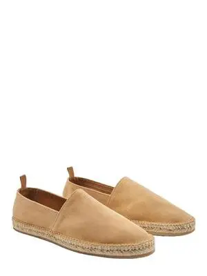 SCAROSSO Suede Espadrilles With Rope Sole - Beige - Suede