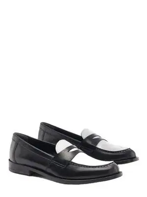 SCAROSSO Harper Loafers - Black & White - Calf