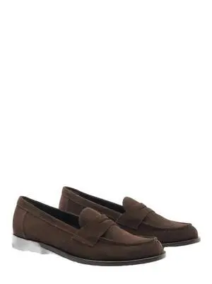 SCAROSSO Harper Loafers - Brown - Suede