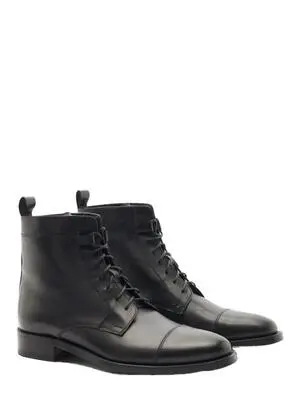 SCAROSSO Totò Ebano Lace Up Boots Black Calf