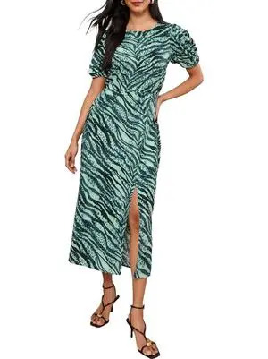FRIENDS LIKE THESE Zebra Print Maxi Dress - Green