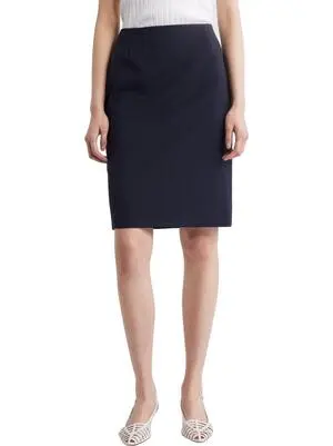 BOSS Vileah Virgin Wool Pencil Skirt - Dark Blue
