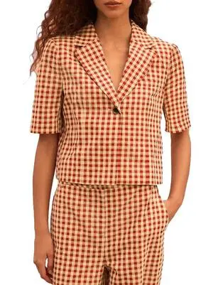 NEXT Gingham Button-up Shirt - Red
