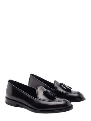 SCAROSSO Sienna Tassel Loafers - Black - Brushed Calf