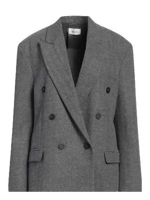 VICOLO Double-breasted Flannel Blazer - Grey