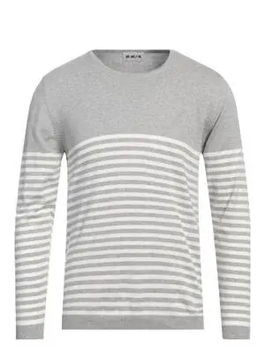 BERNA BERNA Light Cotton Striped Sweater Grey