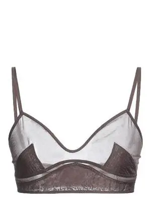 LOW CLASSIC Organza Crop Top - Brown