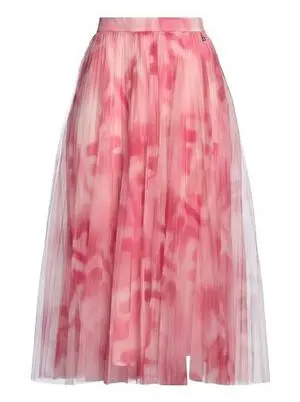 Elisabetta Franchi Midi Pleated Tulle Skirt - Pink