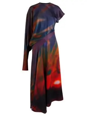 ROKSANDA Alia Draped Silk-satin Midi Dress - Multi Print