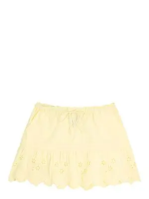 DAMSON MADDER Gabriette Broderie-anglaise Cotton Mini Skirt - Yellow