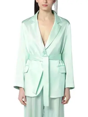 SEMICOUTURE Satin Blazer - Green