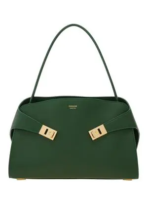 FERRAGAMO Hug Soft Shoulder Bag Green