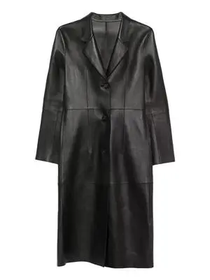 TOTEME Leather Coat - Black