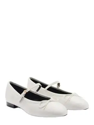 Mango Buckle Strap Corduroy Ballerina Flat - White