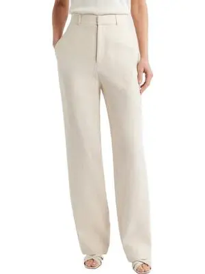 FRAME FRAME The Linen Blend Straight Leg Pants