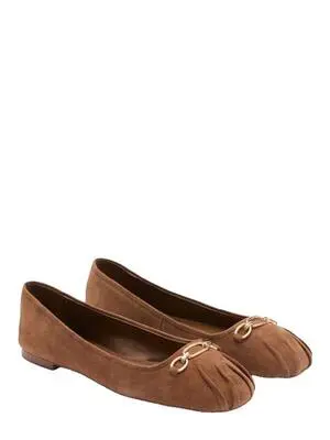 Mango Link Ballet Flat - Medium Brown