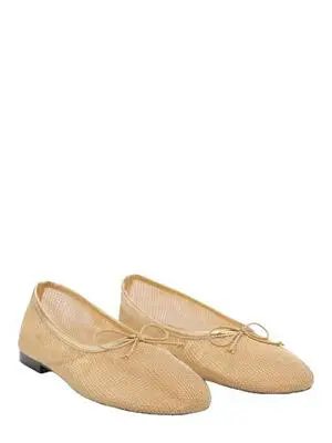 Mango Mesh Ballerina Flat - Gold