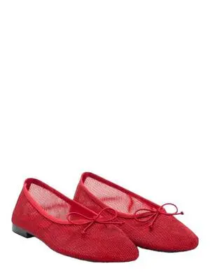 Mango Mesh Ballerina Flat - Red
