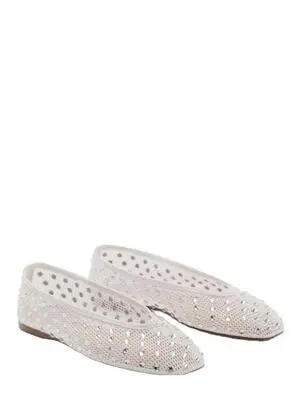 Mango Embellished Ballet Flats - White