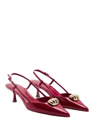 Mango Pointed-toe Slingback Pumps - Red