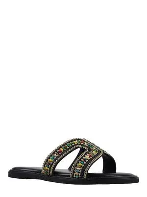 ARTISAN CRAFTED BY ZIGI Zigi Artisan Badalona Beaded Slide Sandal - Black