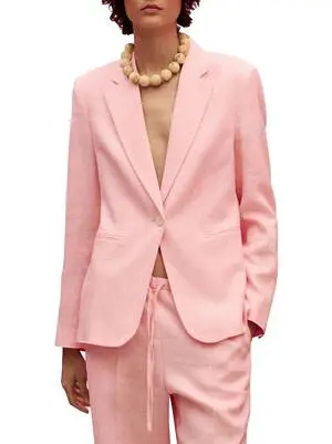 Mango MANGO Boreli Linen Blazer Light/ Pastel Pink