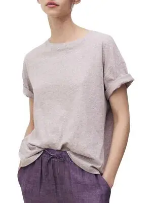 Mango Cotton Crewneck T-shirt - Lilac