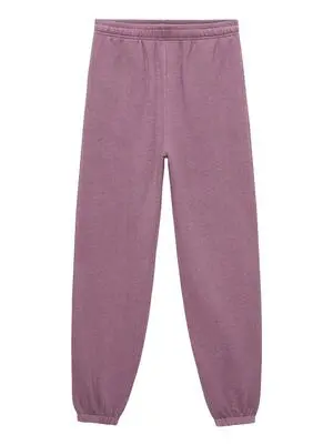 Mango MANGO Stretch Cotton Fleece Joggers Plum