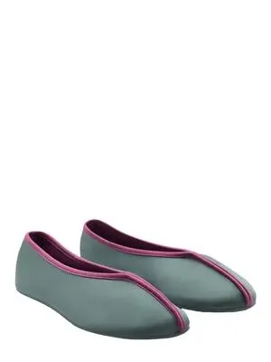 Mango Satin Ballerina Flat - Mint Green