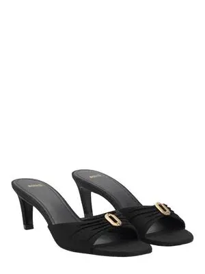Mango MANGO Monogram Jacquard Slide Sandal Black