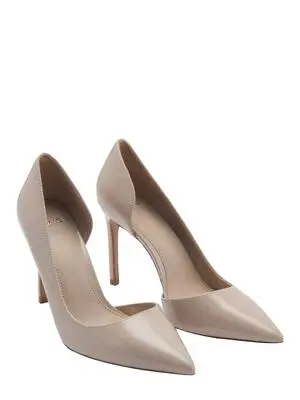 Mango Half D'orsay Pointed Toe Pumps - Grey