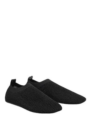 Mango Soft Mesh Flats - Black