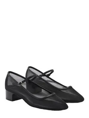 Mango Mary Jane Pumps Black