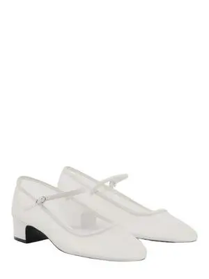 Mango Mary Jane Pumps White