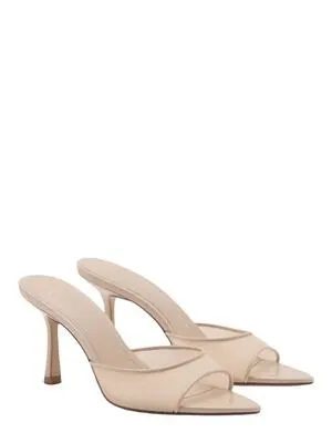 Mango Pointed Toe Stiletto Sandals - Beige