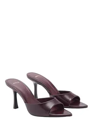 Mango Pointed Toe Stiletto Sandals - Burgundy