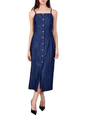 Endless Rose Denim Maxi Dress - Navy Denim