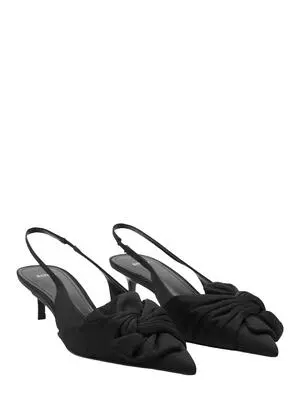 Mango Slingback Kitten Heel Pumps - Black
